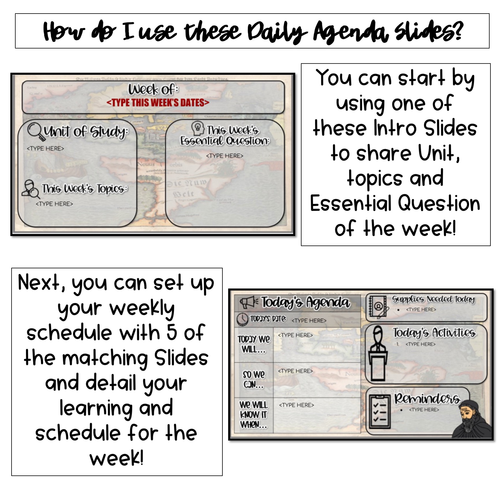 Daily Agenda Slides- Exploration | History From The Middle