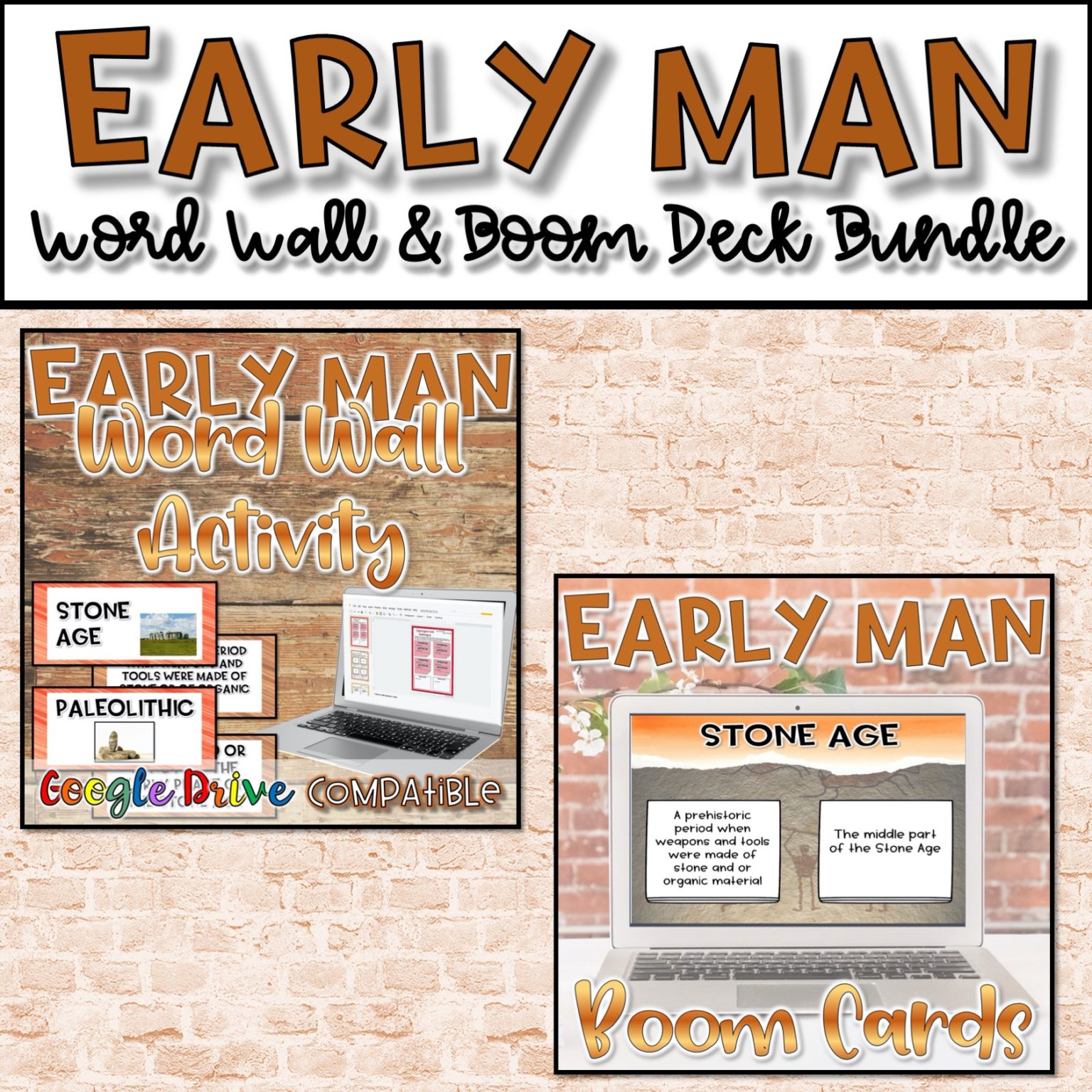 Early Man Word Wall And Boom Card Deck | History From The Middle
